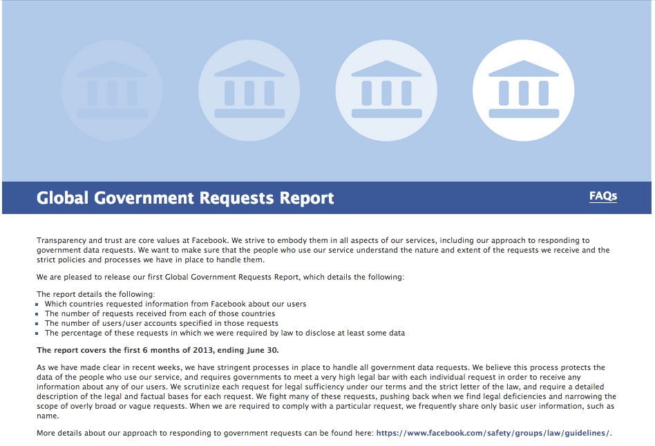 Facebook Releases First-Ever Government Request Transparency Report ... Facebook Releases First-Ever Government Request Transparency Report ...